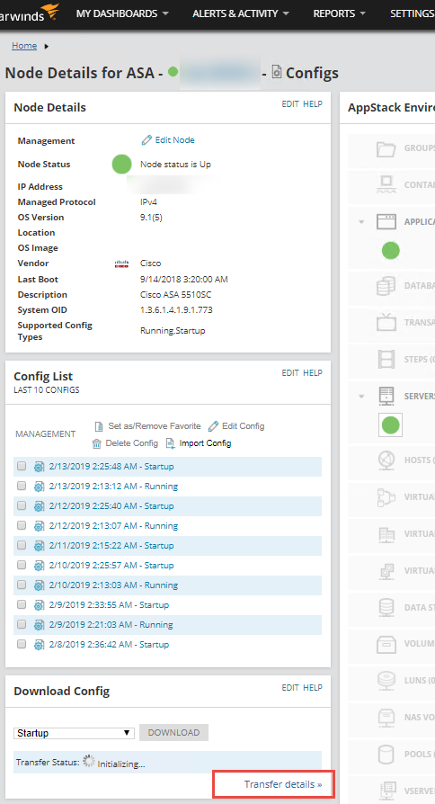 How to manually stop the download config for a specific node in NCM