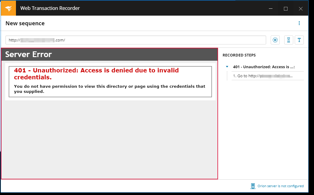 WPM Recorder Receiving 401 - Unauthorized: Access is denied due to invalid credentials
