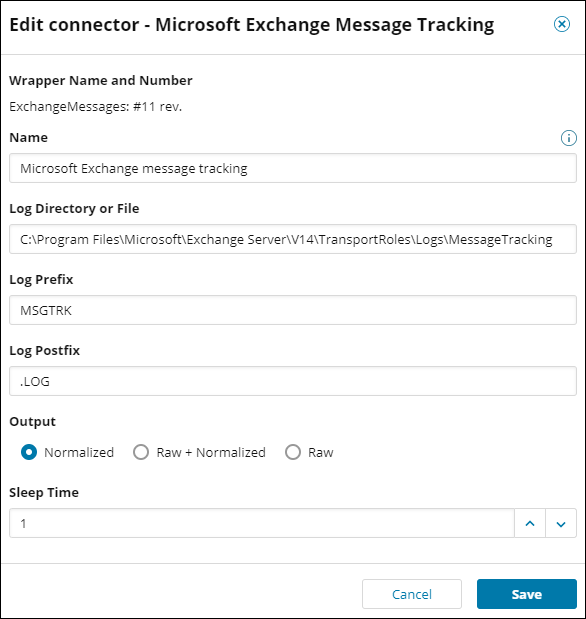 How to create a Microsoft Exchange message tracking connector in SEM
