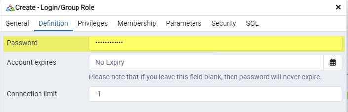 Change the default PostgreSQL database credentials using PgAdmin4 in Web Help Desk (WHD)