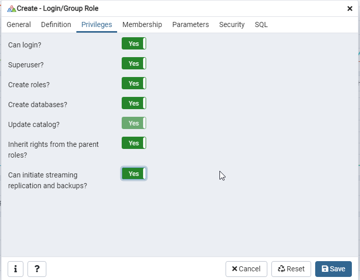 Change the default PostgreSQL database credentials using PgAdmin4 in Web Help Desk (WHD)