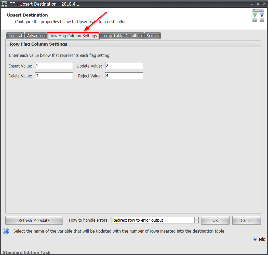 How to use the Row Flag Compare option in the Upsert Destination in ...