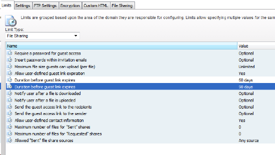 Setting up Serv-U File sharing expiration