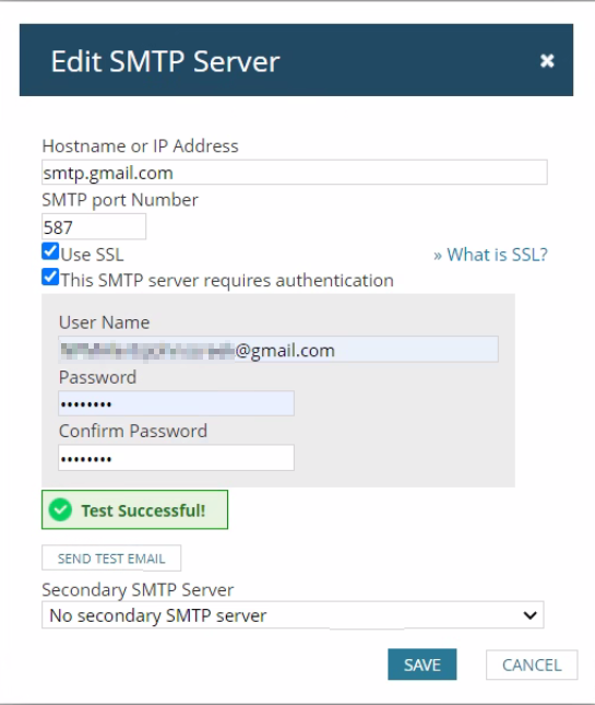 Gmail Google as an SMTP Relay for Orion Alerts
