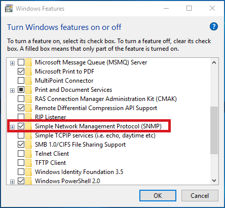 Install or configure SNMP for Windows