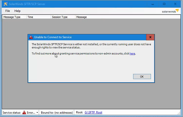 Failed: SolarWinds SCP Server - Fatal error during installation.