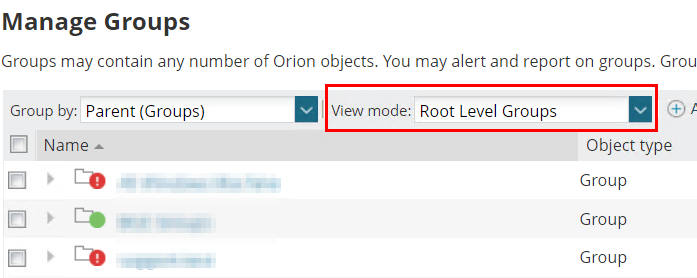Create Nested groups in Orion Platform