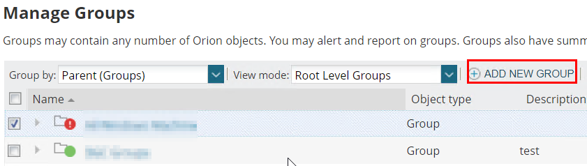 Create Nested groups in Orion Platform