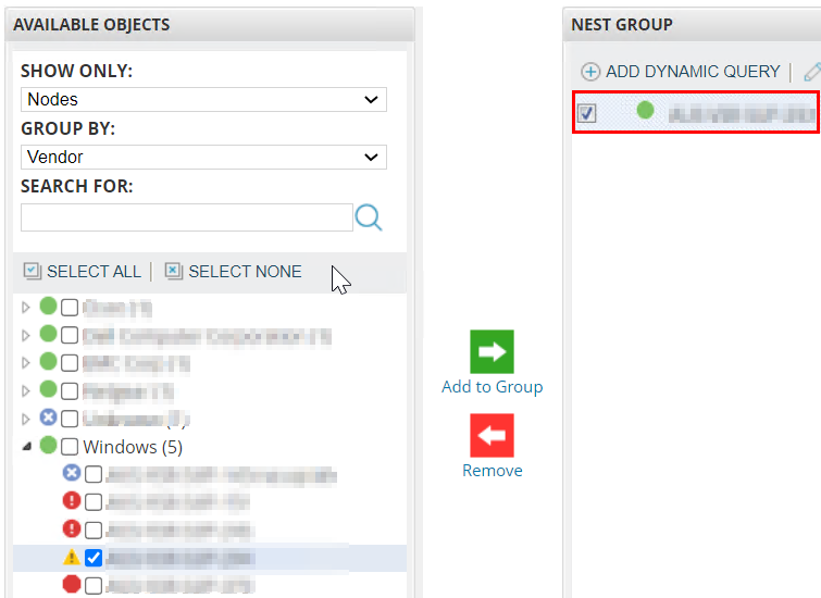 Create Nested groups in Orion Platform