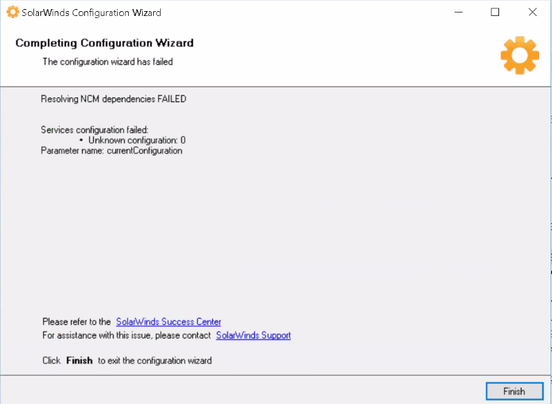 Configuration Failure Resolving NCM Dependencies