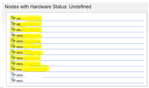 Unmanaged nodes show up as Undefined in Hardware Health
