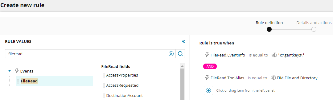 Create a FIM rule to get email notifications in SEM
