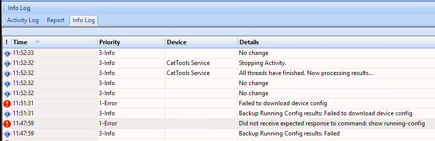 Unable to backup Aruba CX switch with Kiwi CatTools