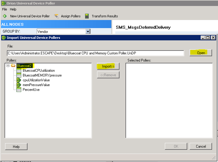 CPU and memory information unavailable in BlueCoat devices