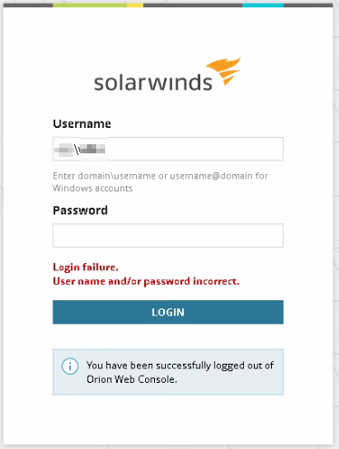 Unable to login or authenticate in the Web Console using AD account in Orion.