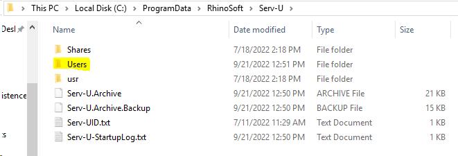 How to manually move or copy Domain users in Serv-U