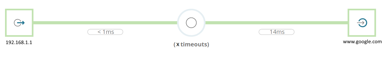 NetPath graph issue: All timeout nodes between probe and endpoint