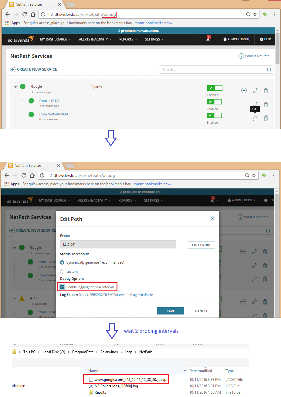 NetPath graph issue: All timeout nodes between probe and endpoint