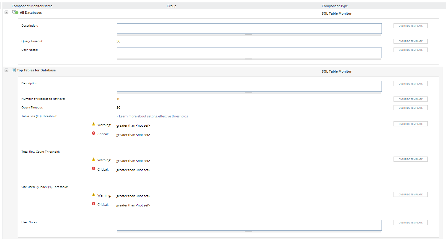 Disable monitoring for components of AppInsight applications (SAM)