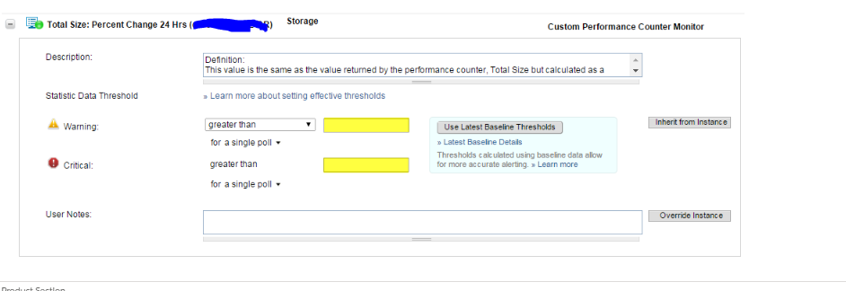 Disable monitoring for components of AppInsight applications (SAM)