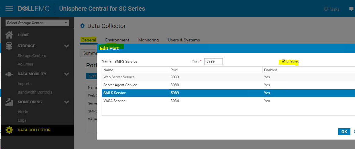 Setting up Dell Compellent DSM 2018 R1 (Unisphere Central for SC) in preparation for monitoring ...
