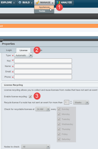 Set up the Agent License Recycling option in SEM