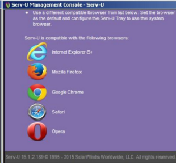 Serv-U is inaccessible via Internet Explorer