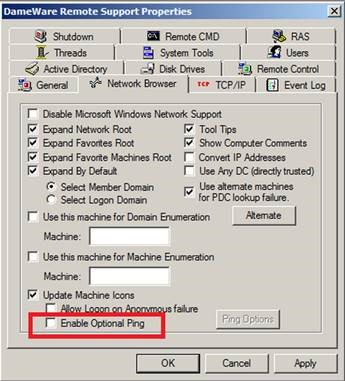 DameWare Remote Support unavailable icon