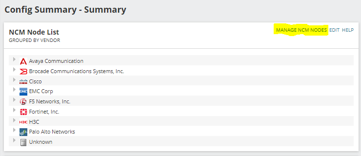 Determine which nodes are managed by NCM