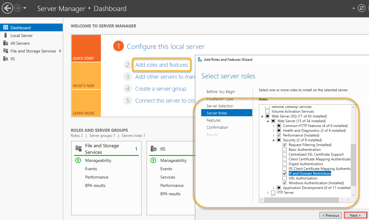 Restrict access to the Orion Web Console through IP and domain ...