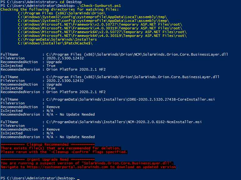 Check Your Environment For The Sunburst Vulnerability Using The New Powershell Script