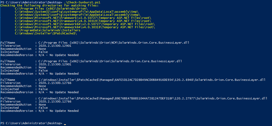 Check Your Environment For The Sunburst Vulnerability Using The New Powershell Script