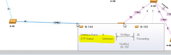 Remove STP Status Unknown from map connections in NTM
