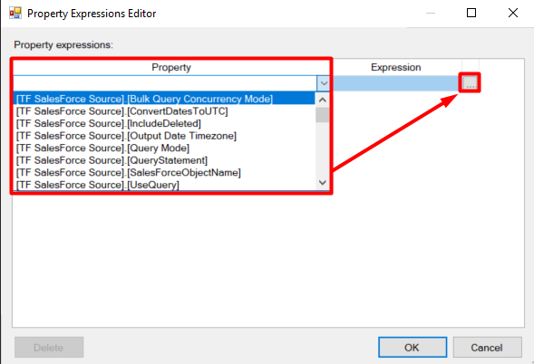 How to parameterize data flow components in Task Factory