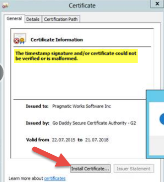 Installation Error ‘invalid digital signature’