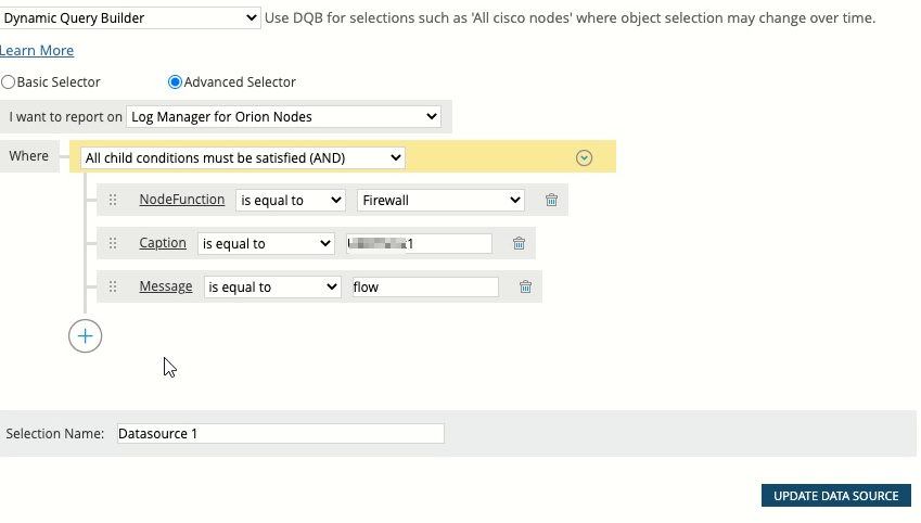 Data Source Picker timeout for Custom Table Orion Log Viewer Report