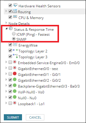 Orion Web Console displays nodes as UP when status is DOWN