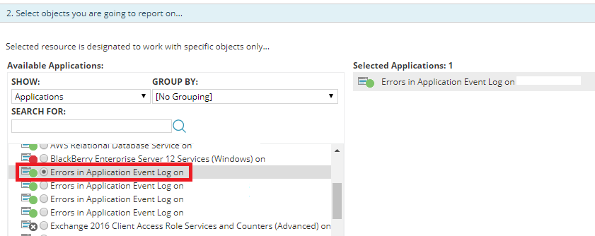 Create a Windows Event Log Monitor report