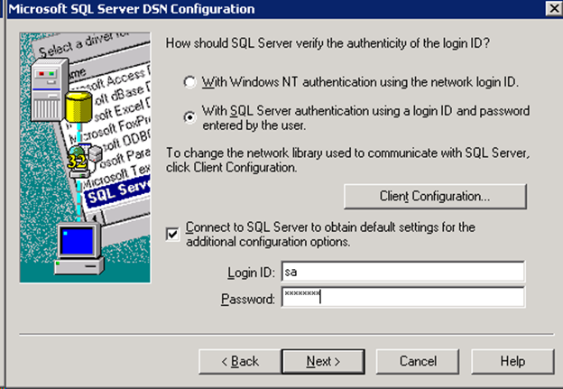 Kiwi Syslog logs to store with SQL database setup screen shots