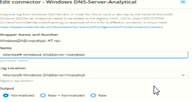 Integrate Windows DNS server Logs with SEM