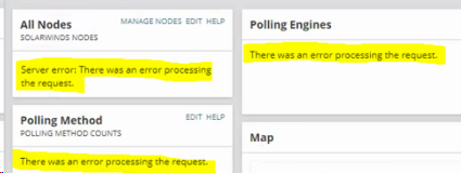 Getting Server Error in the Orion Web Console widget