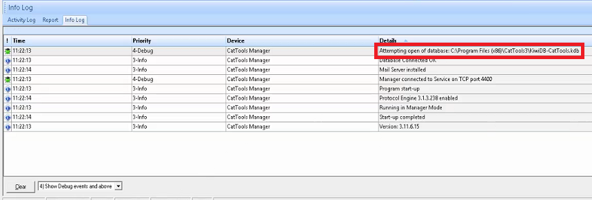 "Client could not open database" error when running activity in Kiwi ...