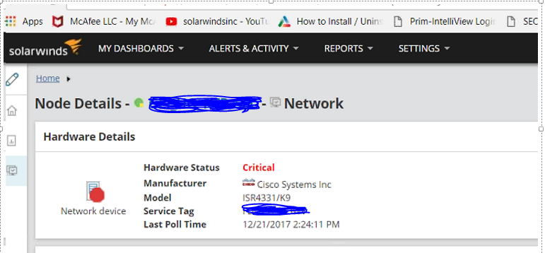 Verifying the information NPM displays about a Cisco device