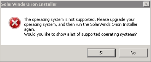 Supported Operating System Failure