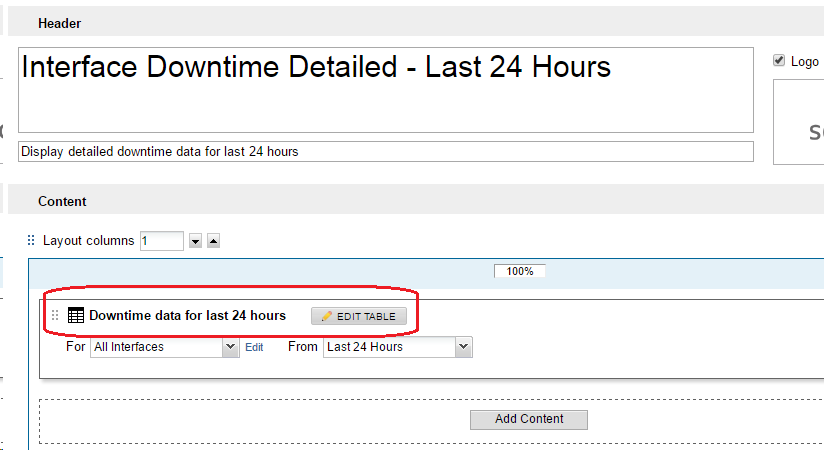 Generate an interface downtime report