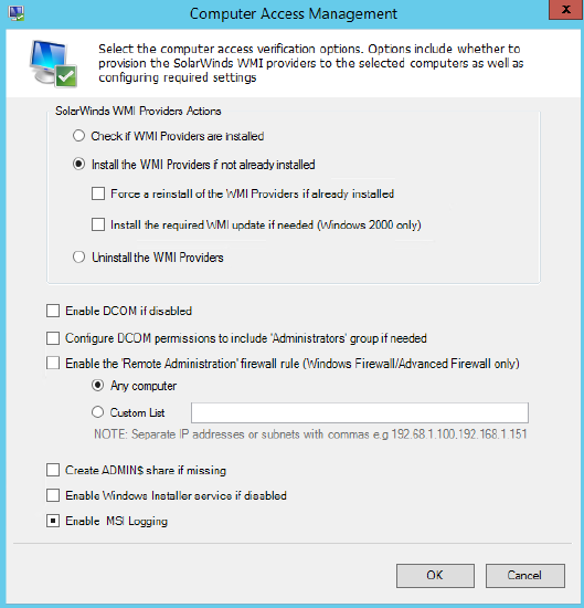 How to provision and install WMI Providers in Patch Manager
