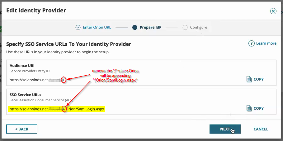 Saml Configuration Test Result Showing Saml Authentication Failed With Message The Message Is