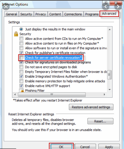 "There is a problem with this website's security certificate" error on Orion web console