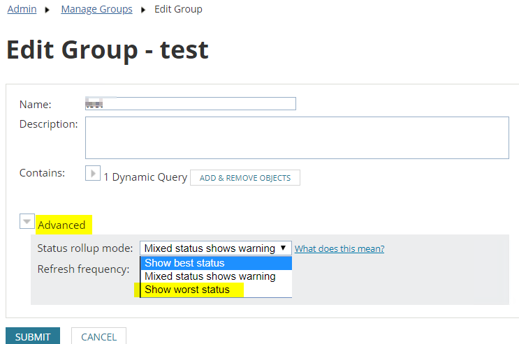 Update the node group status to show "down" when one of the child ...