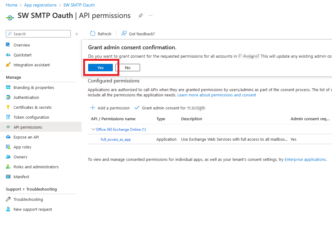 How to configure SMTP using EWS OAuth 2.0